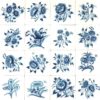 Custom Dutch tiles with hand-painted Frisian flowers