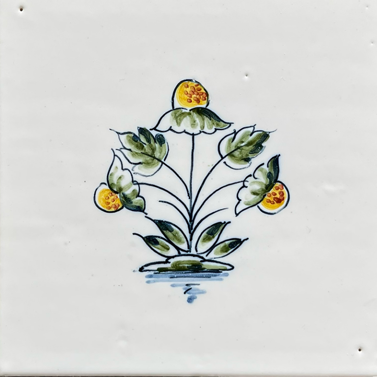 Custom Dutch tiles with hand-painted small flowers